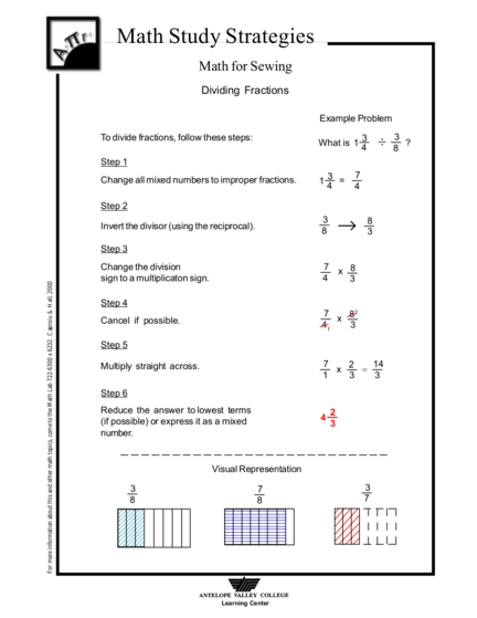 Dividing Fractions By Another Fractions