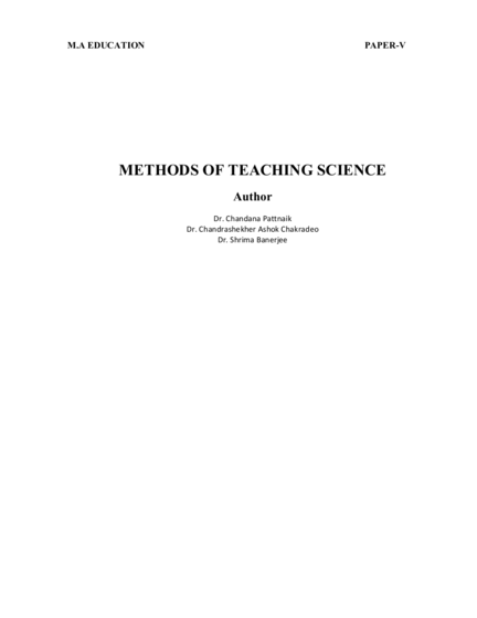 Methods Of Teaching Science