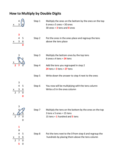 How To Multiply A Number By A Two Digit Number